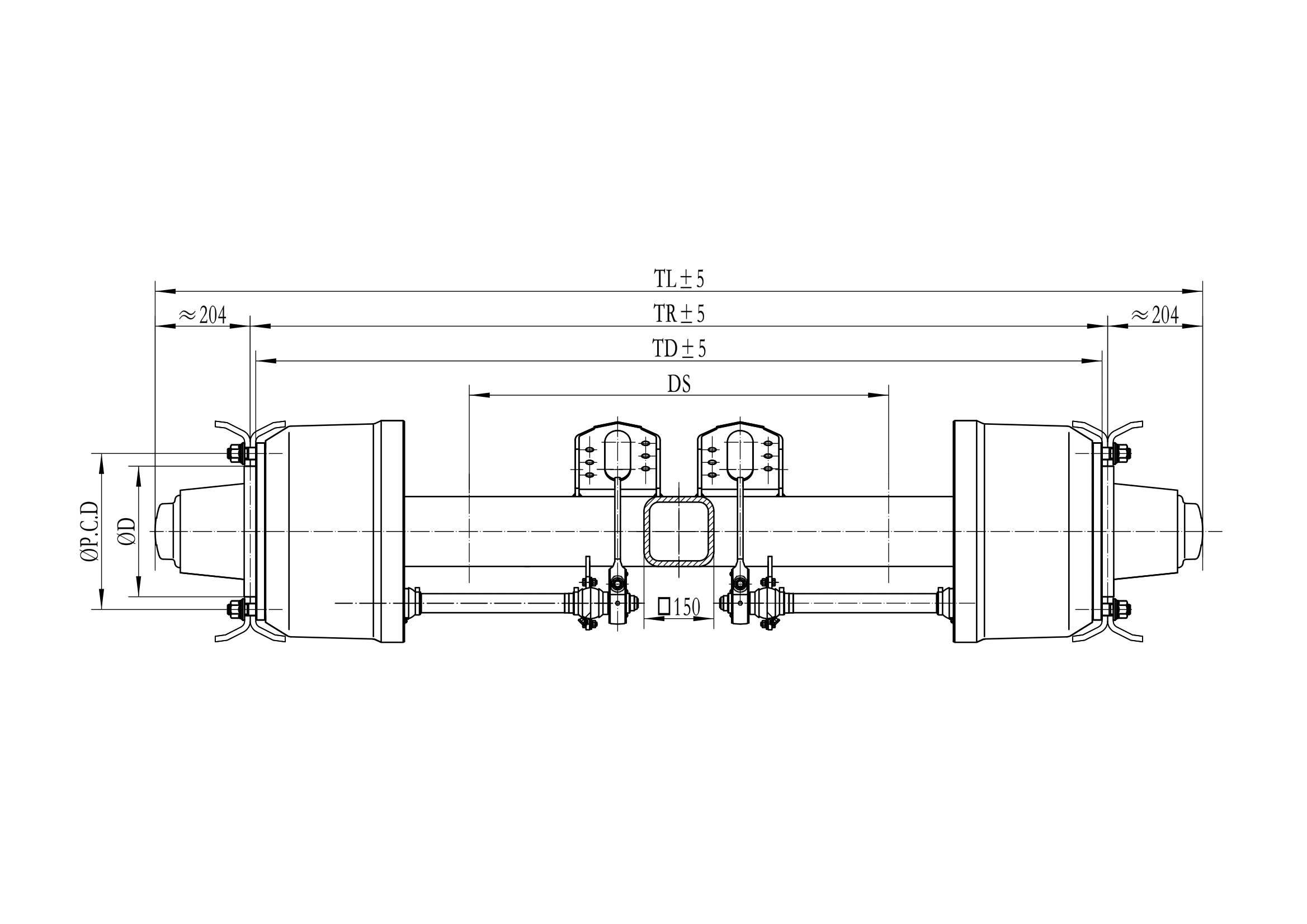German Type Axle – L1 Axle – Trailer axle for semi-trailer, Customized ...