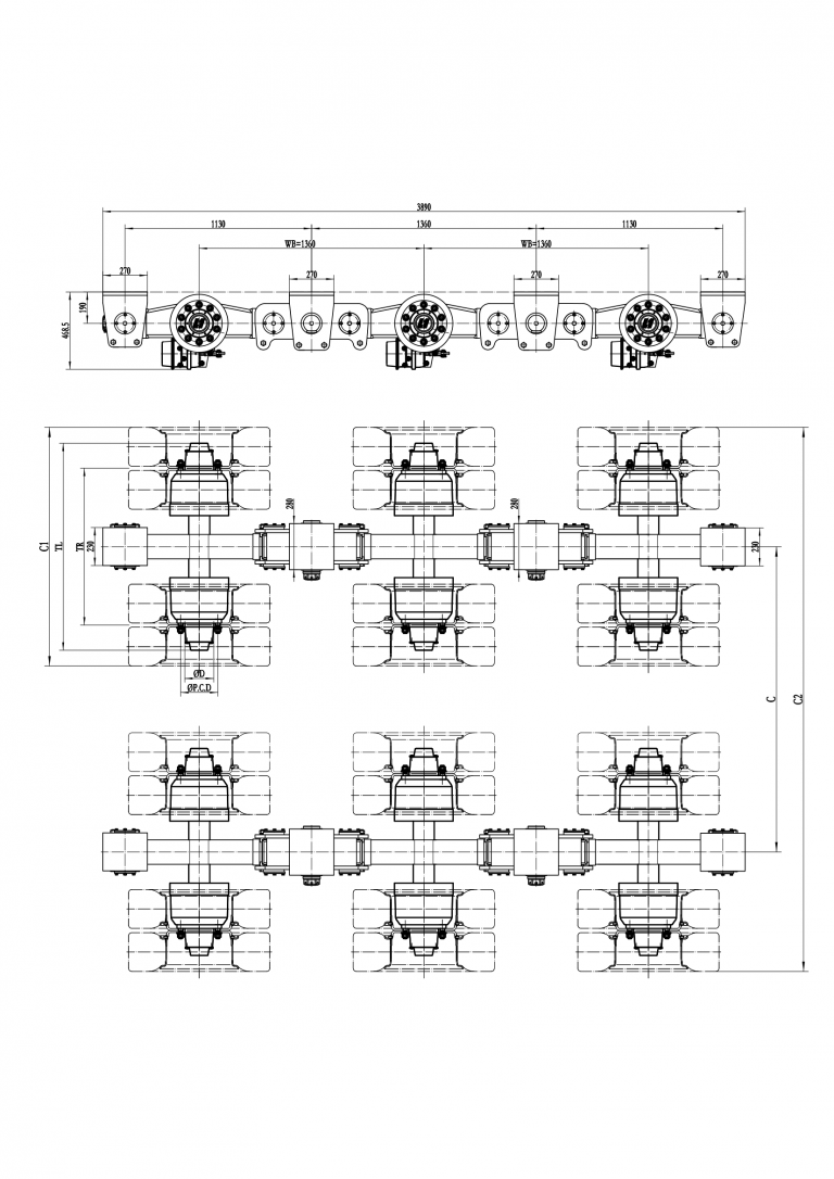 Tri Axle Rigid Suspension – L1 Axle – Trailer axle for semi-trailer ...
