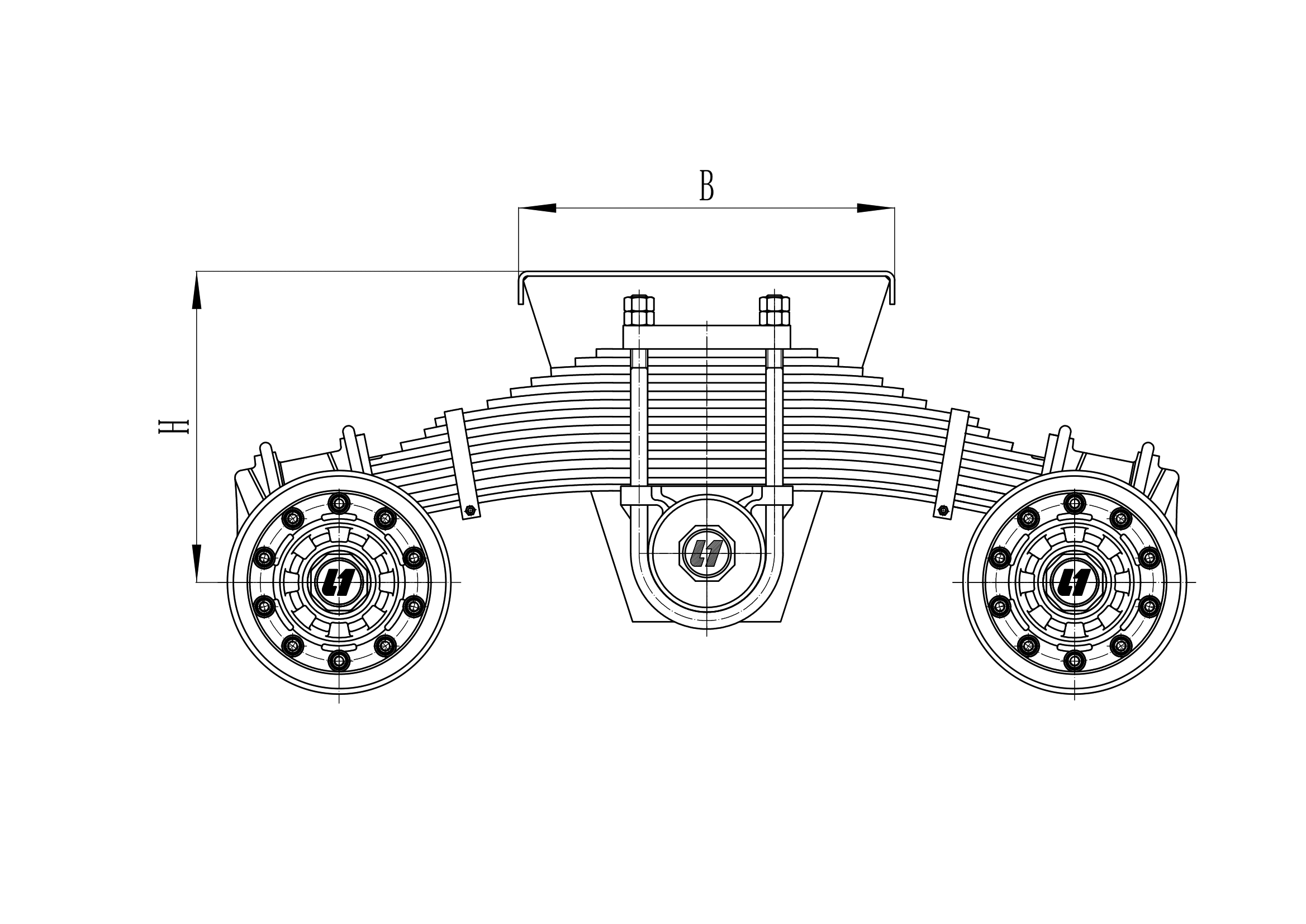 High Mounting Bogie – L1 Axle – Trailer axle for semi-trailer ...