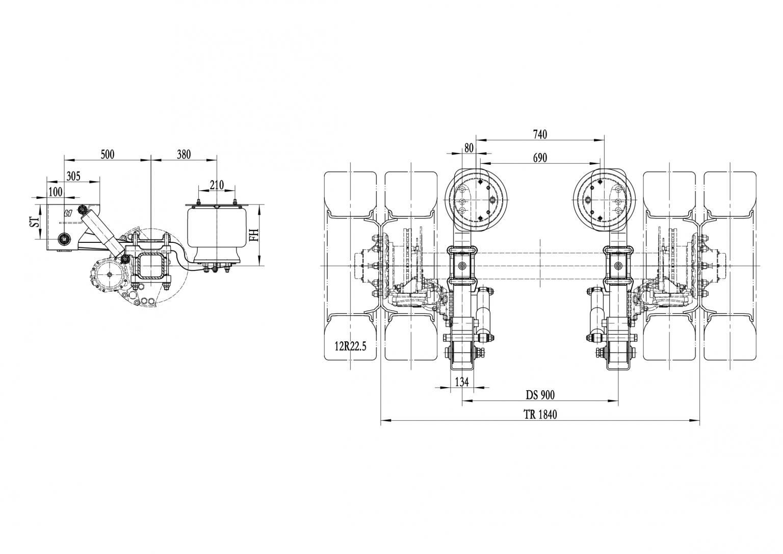 DAK Air Suspension – L1 Axle – Trailer axle for semi-trailer ...